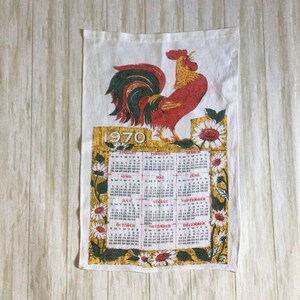 Vintage Kitchen Calendar Towels, 1960s Calendar Towels, 70s Towels, 80s ...