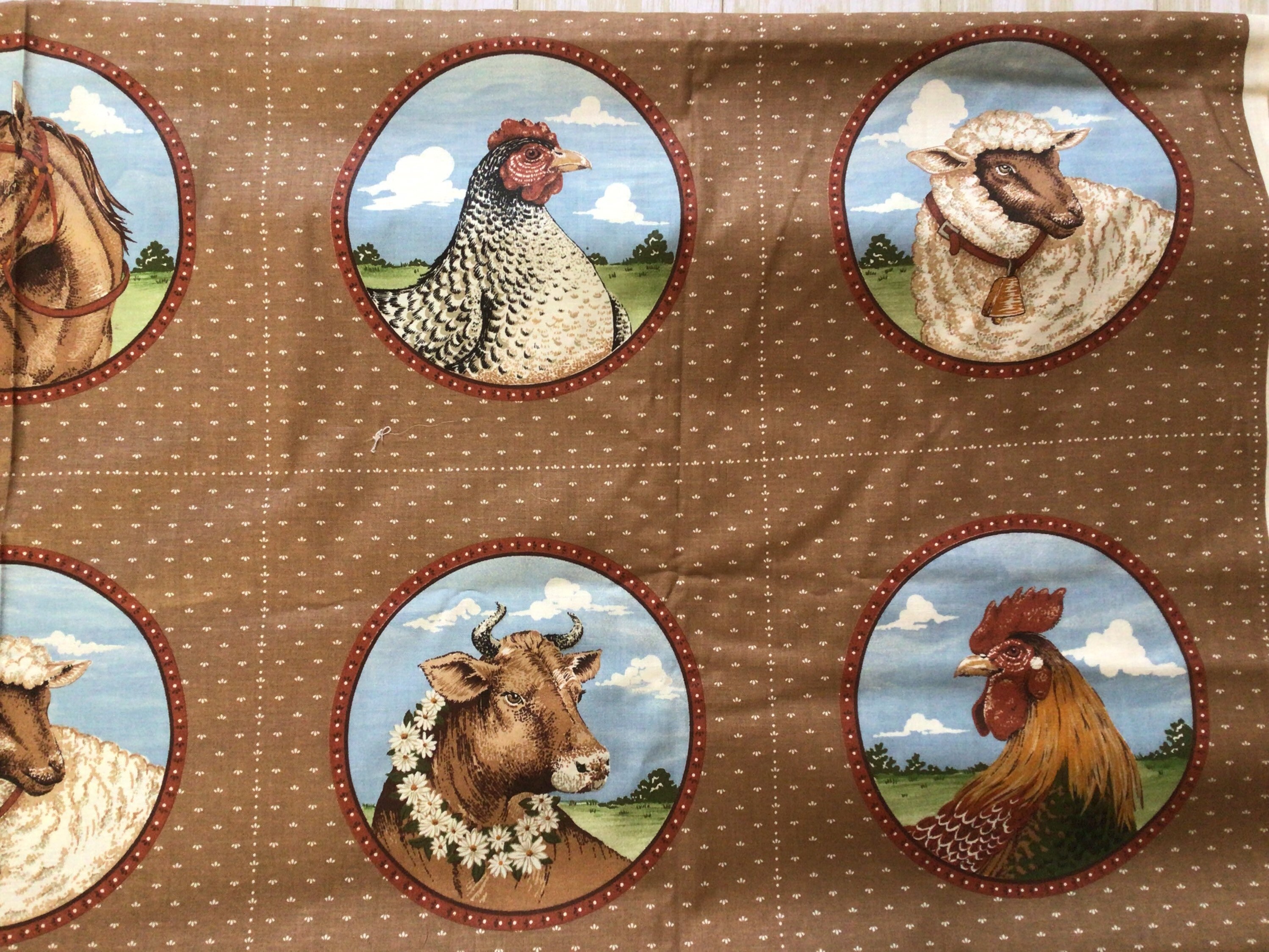 Animal Fabric Panel VIP Cranston Print Works Fabric Farmlife - Etsy