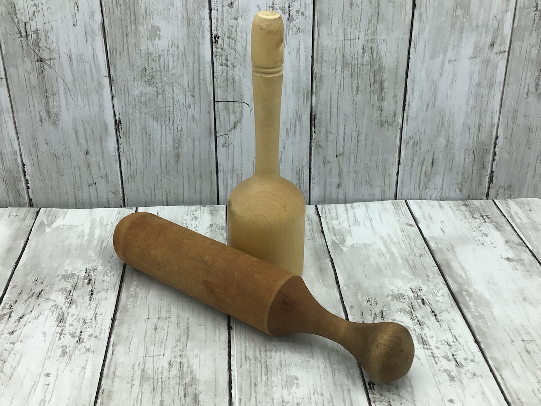Vintage Wooden Pestles Choice, Wood Round Mashers, Vintage Kitchen Utensils, Primitive Kitchen ...