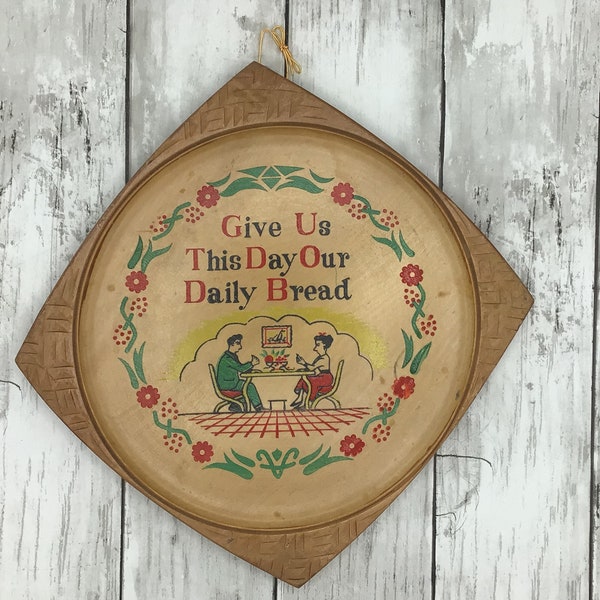 Give Us This Day Our Daily Bread Vintage Plate - Etsy
