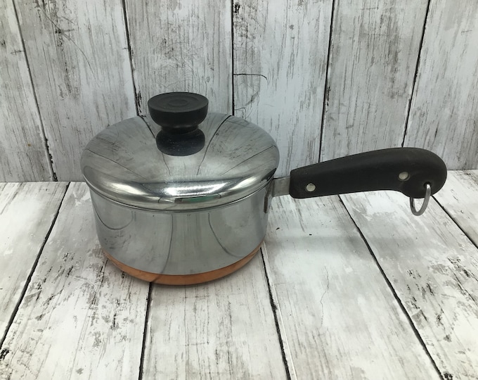 Vintage Copper Bottom Revere Ware, 1 Quart 1801 Copper Clad Revere Ware ...