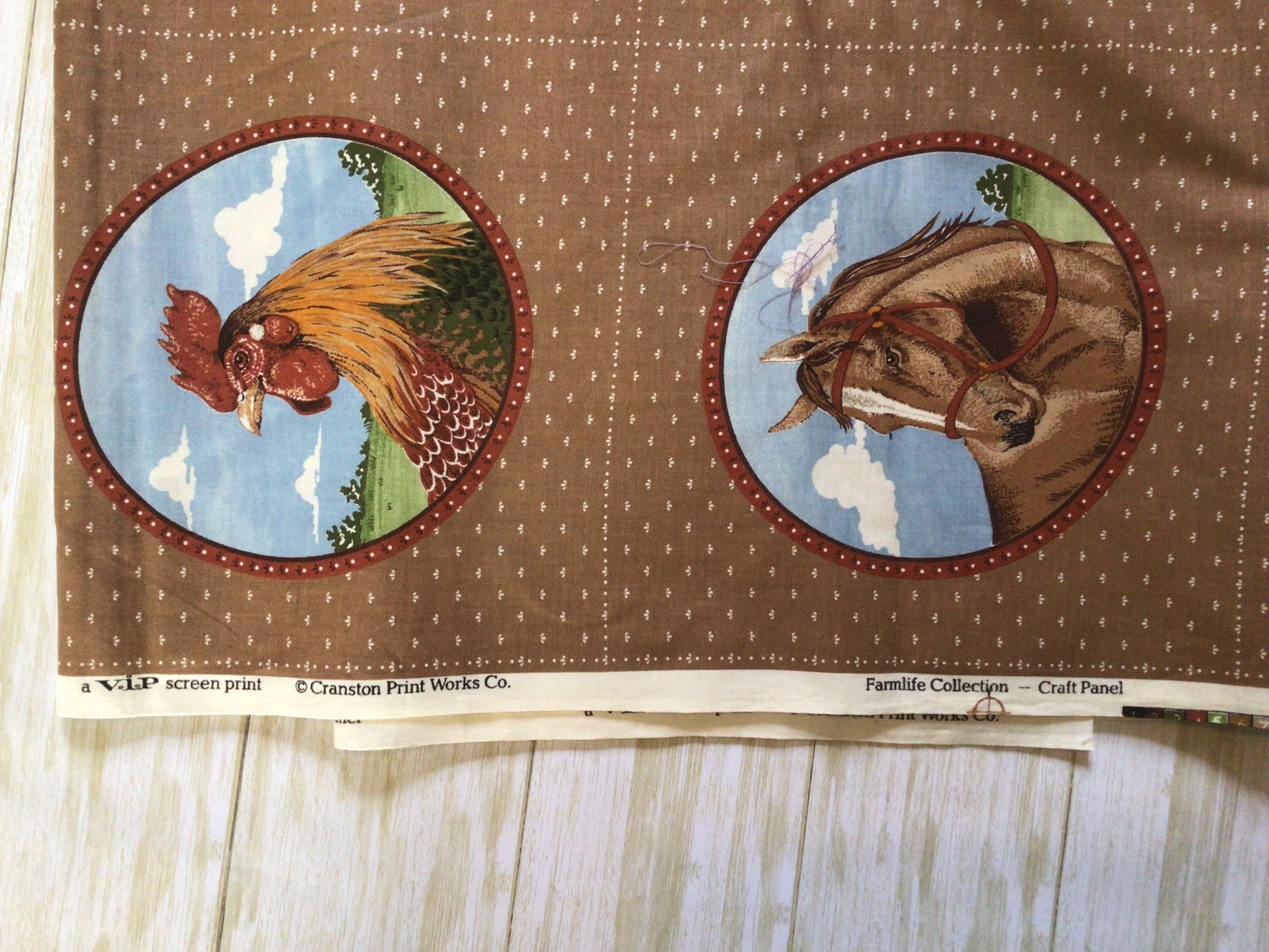 Animal Fabric Panel VIP Cranston Print Works Fabric Farmlife - Etsy