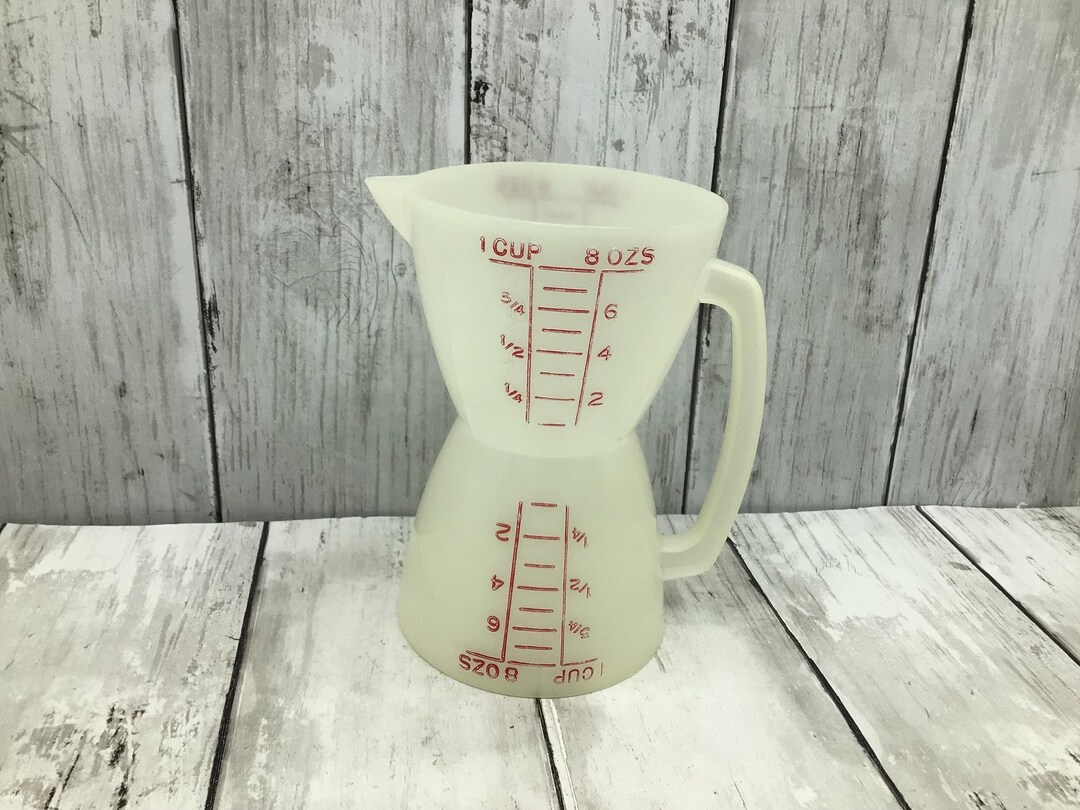 Vintage Tupperware Double Measuring Cup, Double Wet Dry Measuring Cup ...