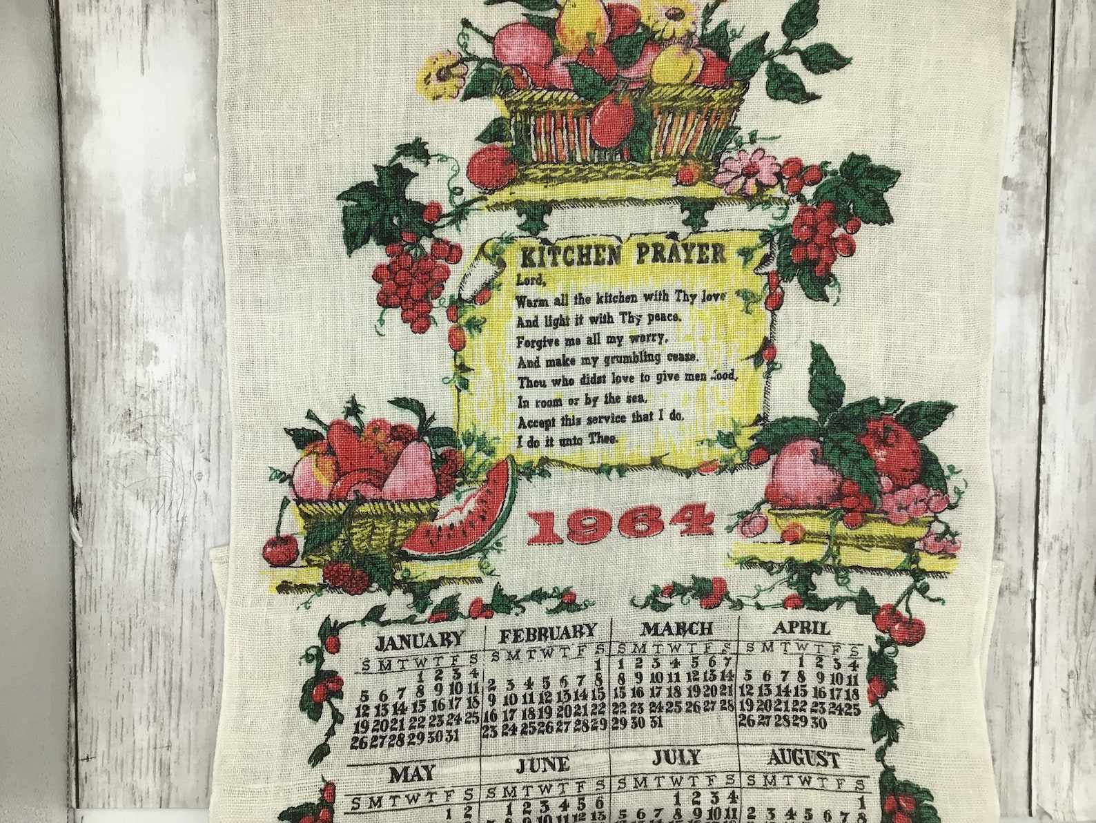 Vintage Kitchen Calendar Towels 1960s Calendar Towels 70s - Etsy
