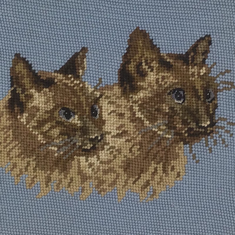 Cat Needlepoint - Etsy