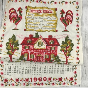 Vintage Kitchen Calendar Towels, 1960s Calendar Towels, 70s ...