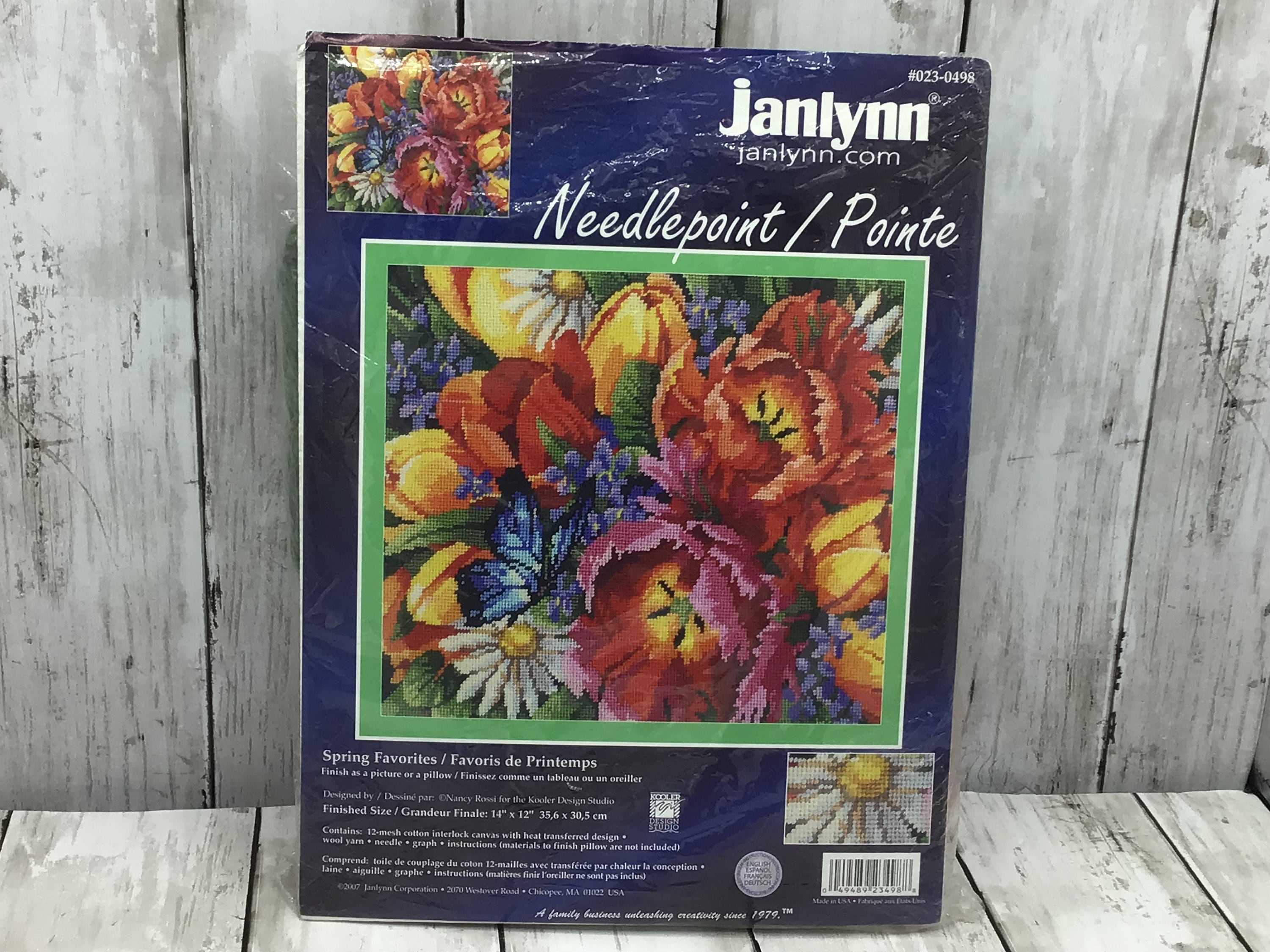 Needlepoint Flower Kit, Janlynn Spring Favorites Kit, Needlepoint Kit ...