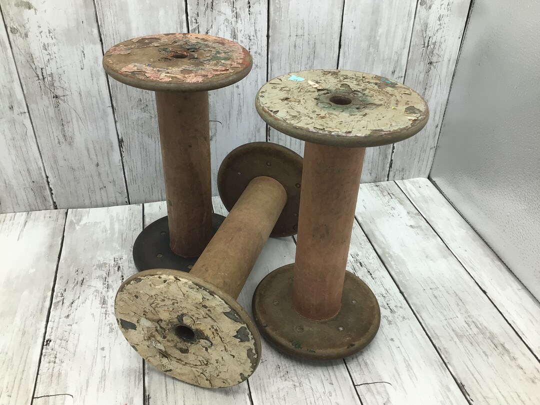 Industrial Wood Textile Spools, Choice of 9” Wooden Spools, Wood Spools ...