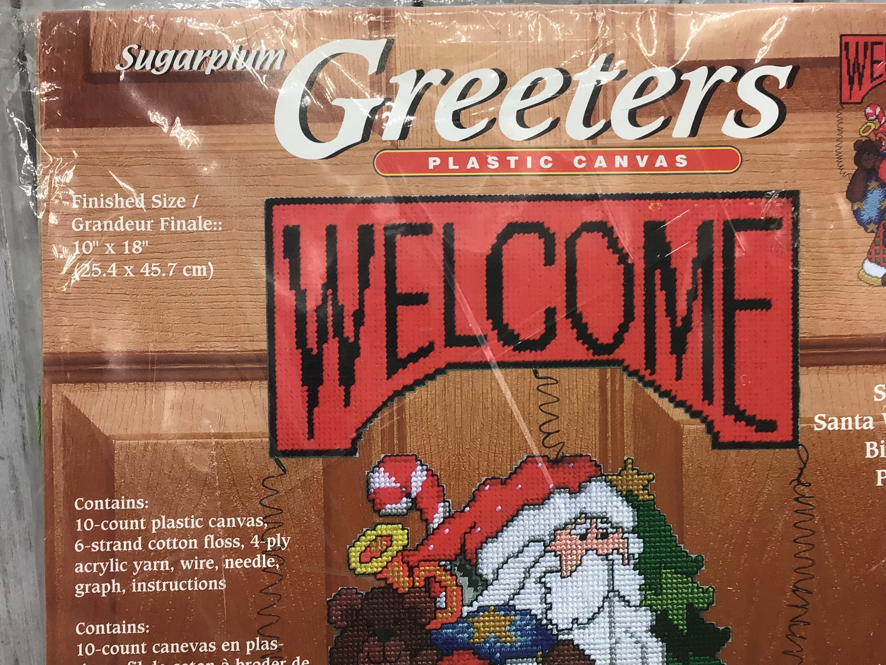 Santa Plastic Canvas Welcome Sign Kit Sugarplum Greeter Santa - Etsy