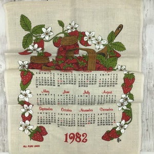 Vintage Kitchen Calendar Towels 1960s Calendar Towels 70s - Etsy