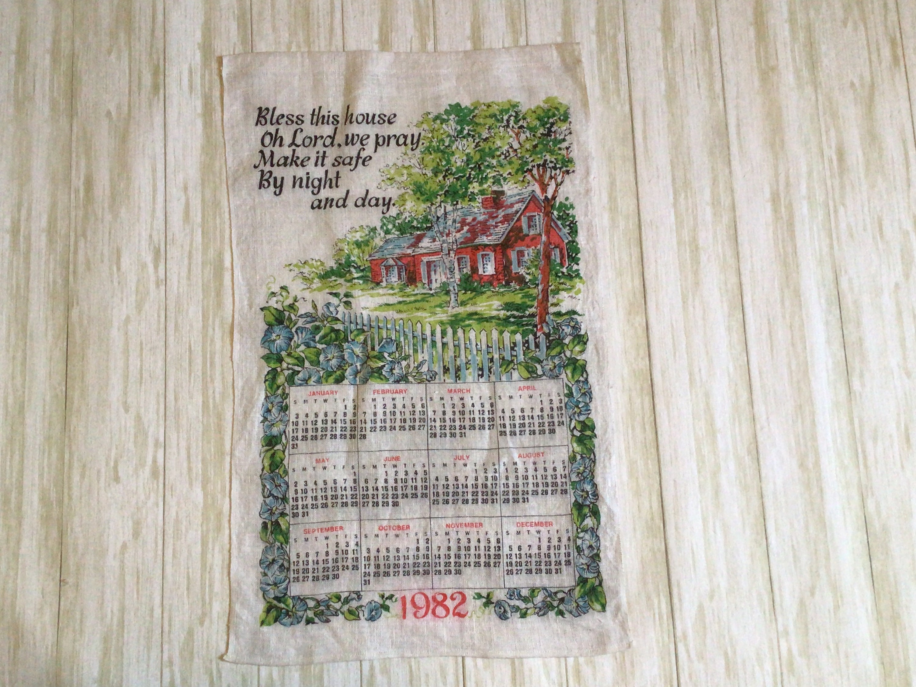 Vintage Kitchen Calendar Towels, 1960s Calendar Towels, 70s Towels, 80s ...