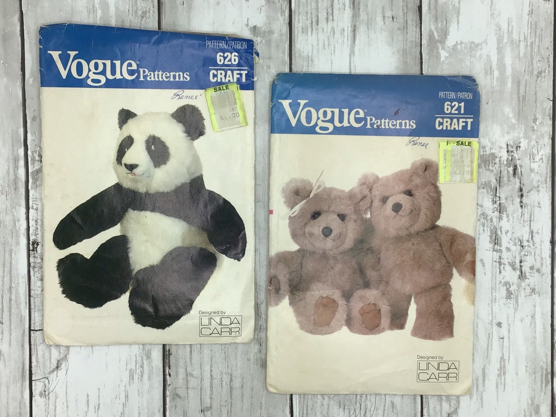 Vintage Vogue Patterns Craft Factory Folded, Vogue 626 Panda Bear ...