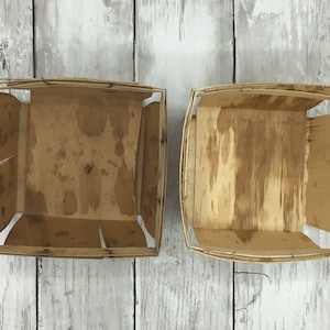 Vintage Berry Baskets Set of 5, Wood Fruit Baskets, Wood Quart Berry ...