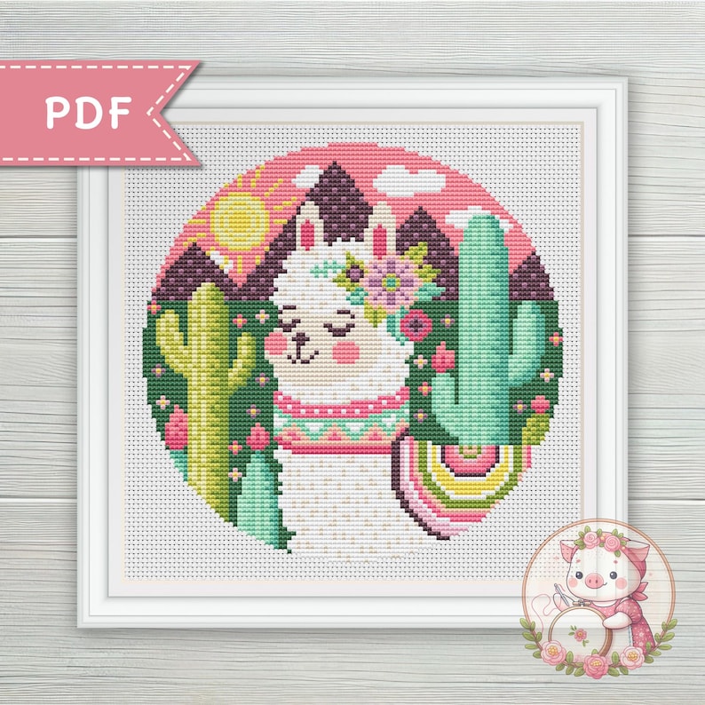 Llama Cross Stitch Pattern. Alpaca Xstitch Chart PDF. for Pattern ...