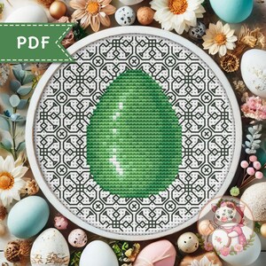 5 IN 1 BUNDLE Easter Egg Cross Stitch Pattern - Blackwork Xstitch Chart - Hoop Art - for Pattern ...
