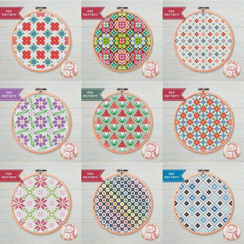 25 in 1 Cross Stitch Patterns. Hoop Art Xstitch Bundle. - Etsy