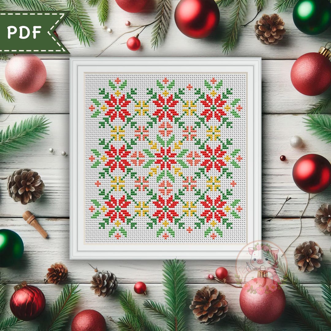 Christmas Sampler Cross Stitch Pattern. Christmas Gift Primitive Style ...