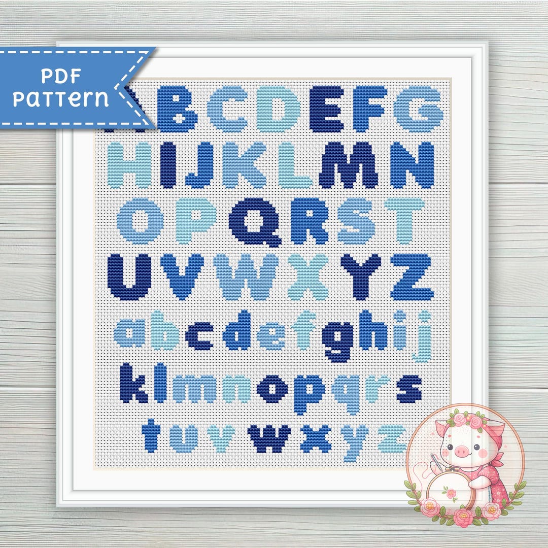 Alphabet Cross Stitch Pattern - Letters Xstitch Chart PDF - for Pattern ...