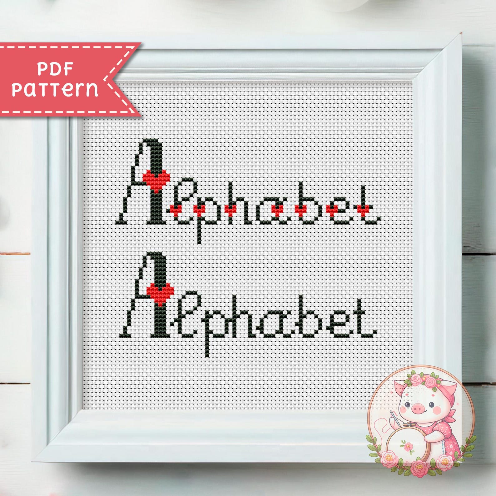 Alphabet Cross Stitch Pattern. Letters Xstitch Chart PDF. for Pattern ...