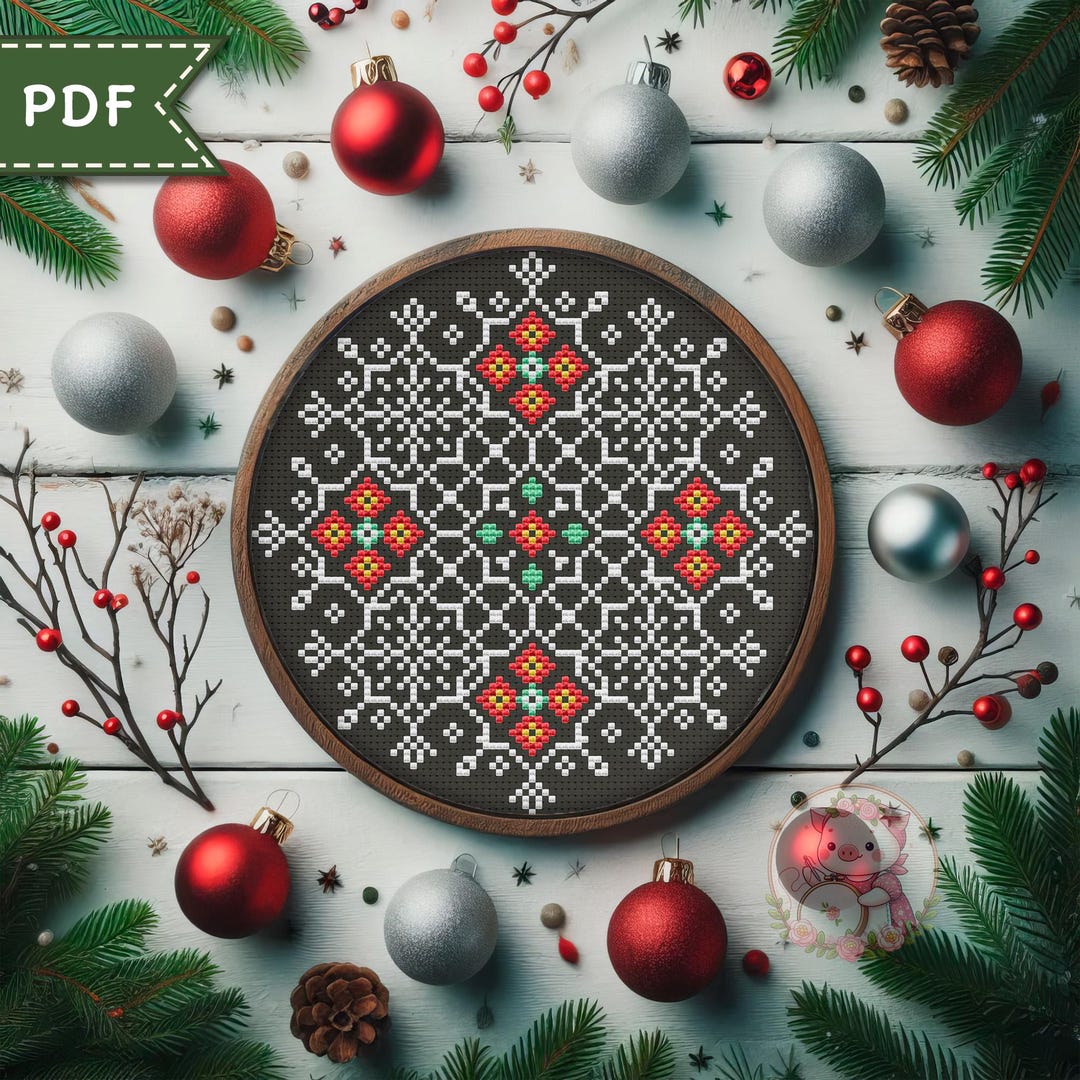 Christmas Cross Stitch Pattern. Xmas Xstitch Chart PDF. for Pattern ...