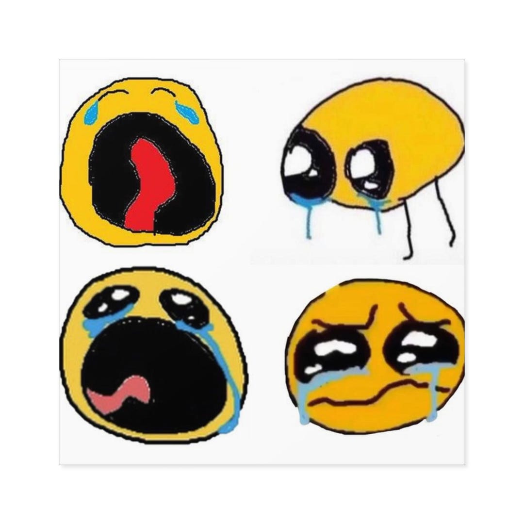 Crying Twitter Meme Square Stickers, Fun Decor for Laptops, Journals ...