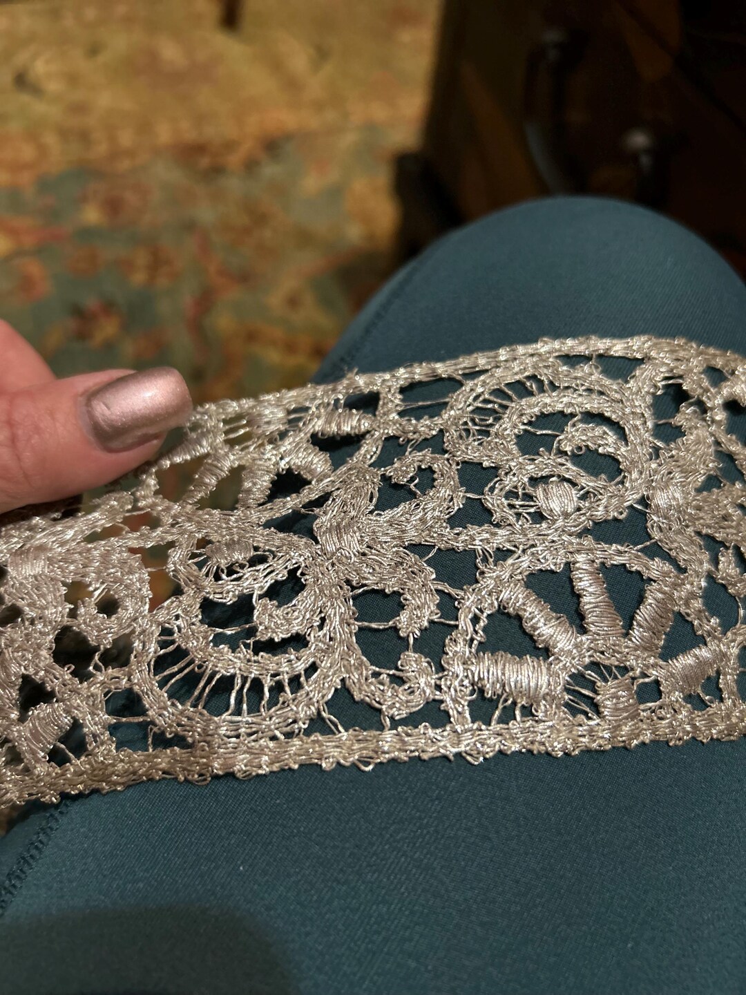 Bright Silver Lame Lace Art Deco Trim Great for Costuming Restoration ...