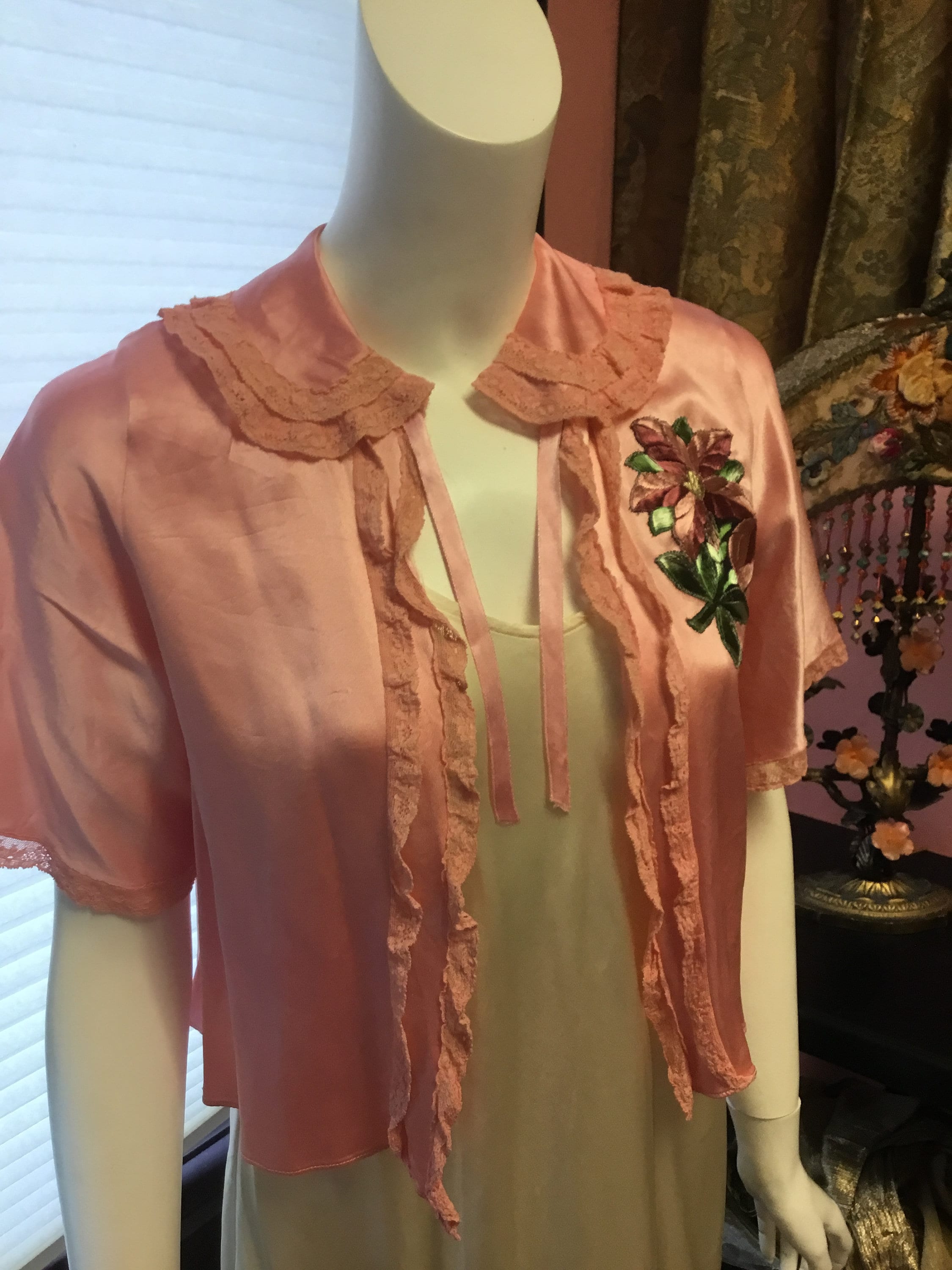 Antique Boudoir Jacket, One of a Kind, Bellasoiree Original, Hand Dyed ...