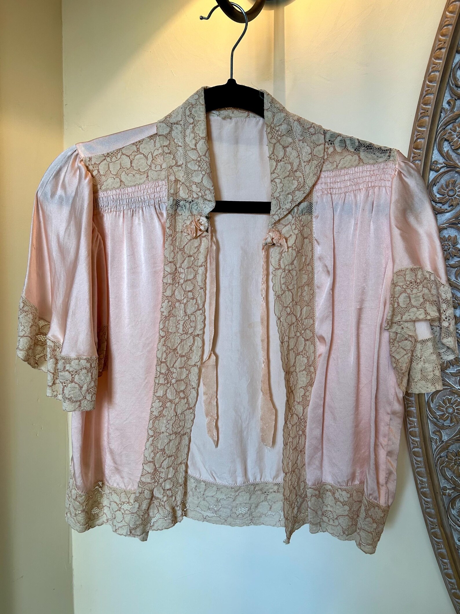 1920’s Boudoir Jacket Antique Lace Ribbonwork Lingerie - Etsy