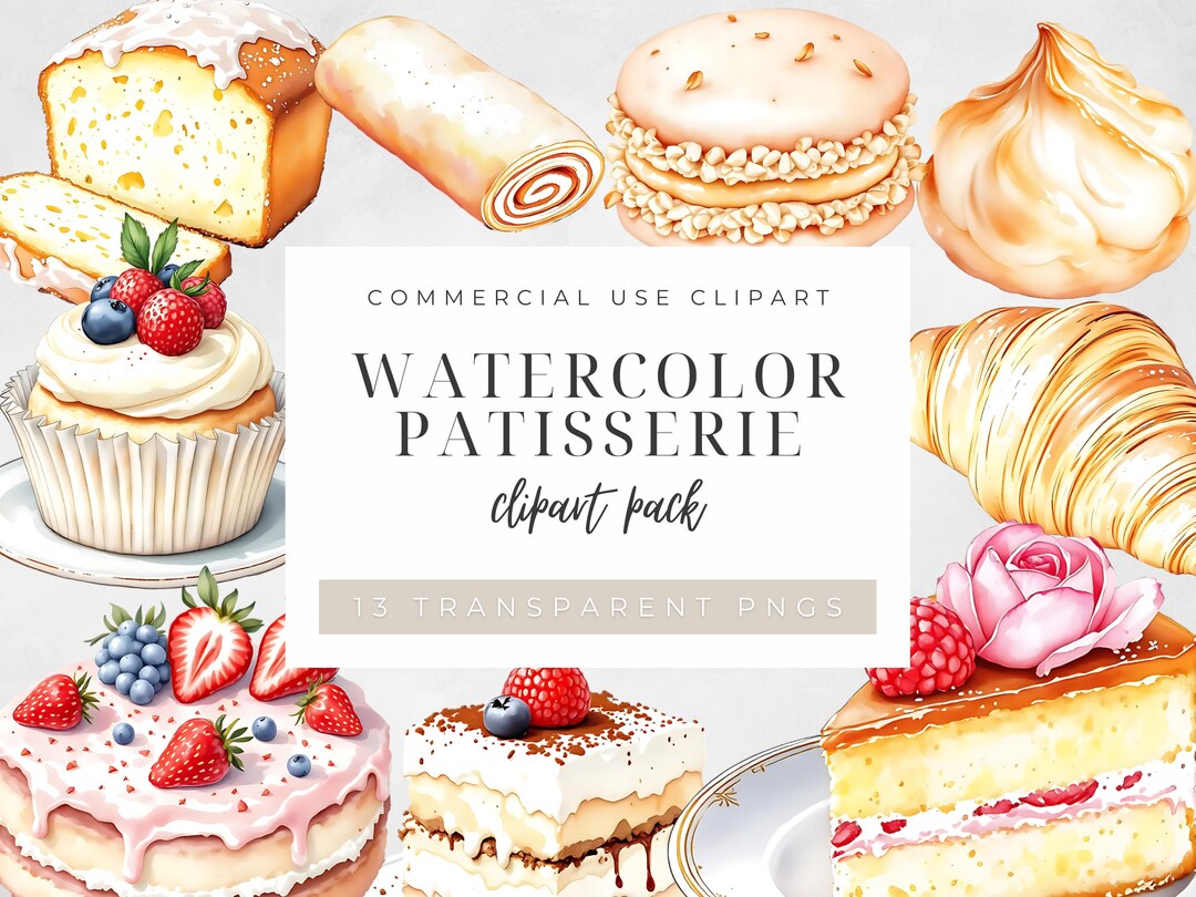 Patisserie Clipart Pack, Patisserie Pastries Bundle, Lbs Patisserie ...