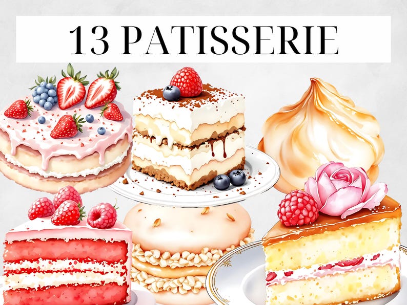 Patisserie Clipart Pack, Patisserie Pastries Bundle, Lbs Patisserie ...