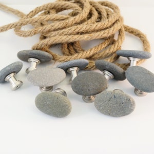 Cabinet Knobs - Natural River Rock and Beach Pebble Hardware - Gray Stone Quick Order Pulls - Etsy