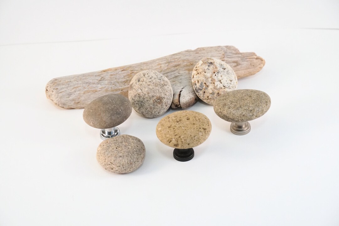Set of 6 - Stone Cabinet Knobs Beach Cabinet Knobs - Choose Your Hardware - Etsy