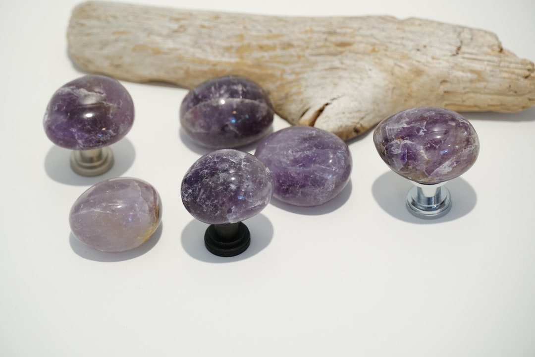 Tumbled Amethyst Cabinet Knobs Beach Cabinet Knob Singles Choose Your Hardware - Etsy