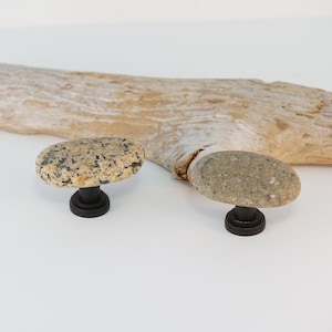 Cabinet Knobs - Natural River Rock and Beach Pebble Hardware - Tan and Brown Quick Order - Etsy