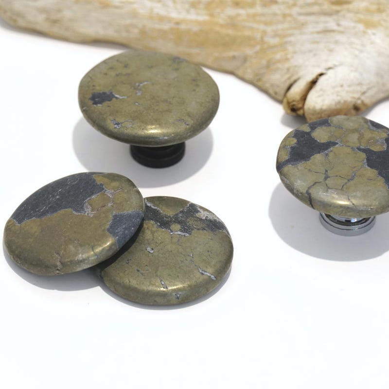 Pyrite Knobs - Etsy