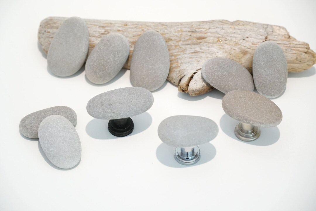 Set of 10 - Stone Cabinet Knobs Beach Cabinet Knobs - Choose Your Hardware - Etsy