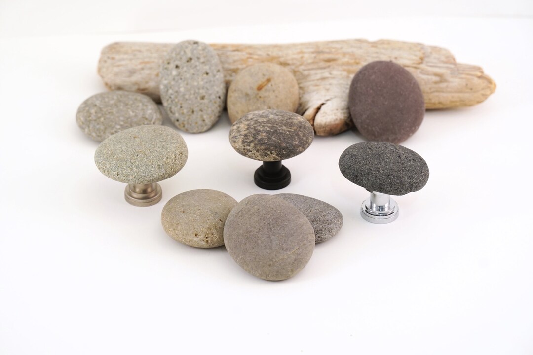 Set of 10 - Stone Cabinet Knobs Beach Cabinet Knobs - Choose Your Hardware - Etsy