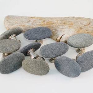 Cabinet Knobs - Natural River Rock and Beach Pebble Hardware - Gray Stone Quick Order Pulls - Etsy