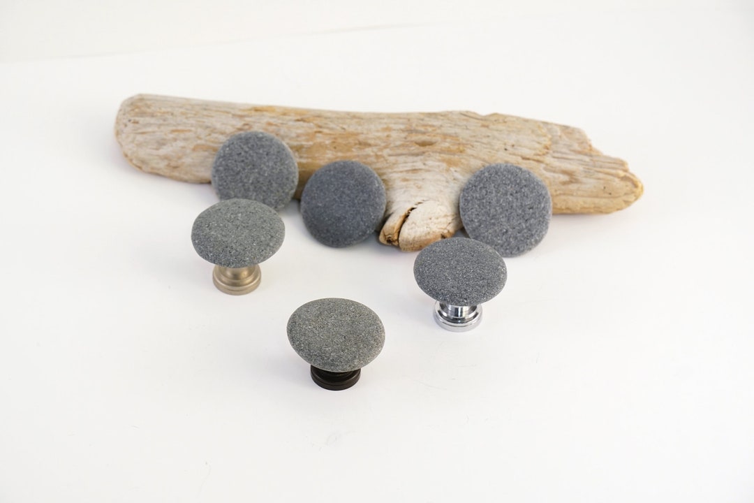 Set of 6 Stone Cabinet Knobs Beach Cabinet Knobs Choose Your Hardware - Etsy