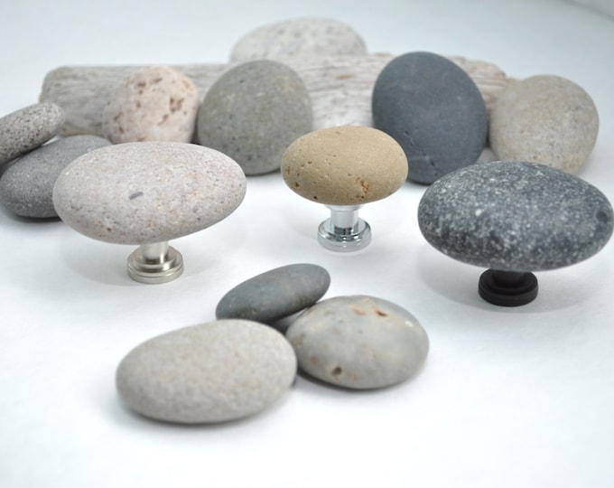 Custom Order Beach and River Rock Cabinet Knobs Pulls - Informational Listing - Buckets of Rocks ...