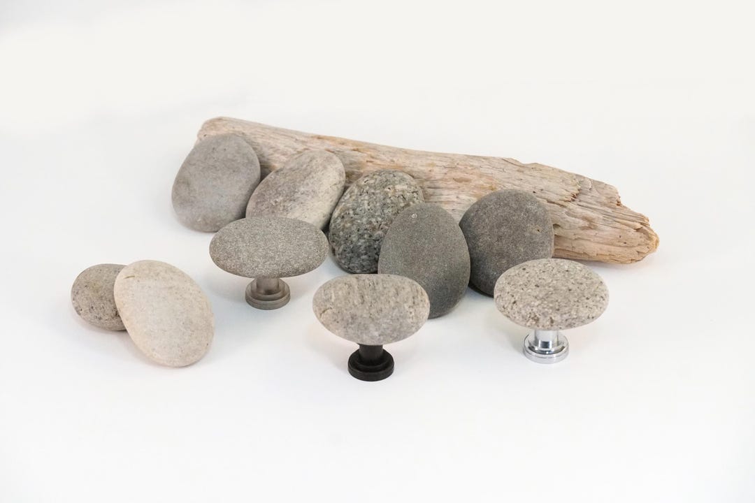 Set of 10 - Stone Cabinet Knobs Beach Cabinet Knobs - Choose Your Hardware - Etsy
