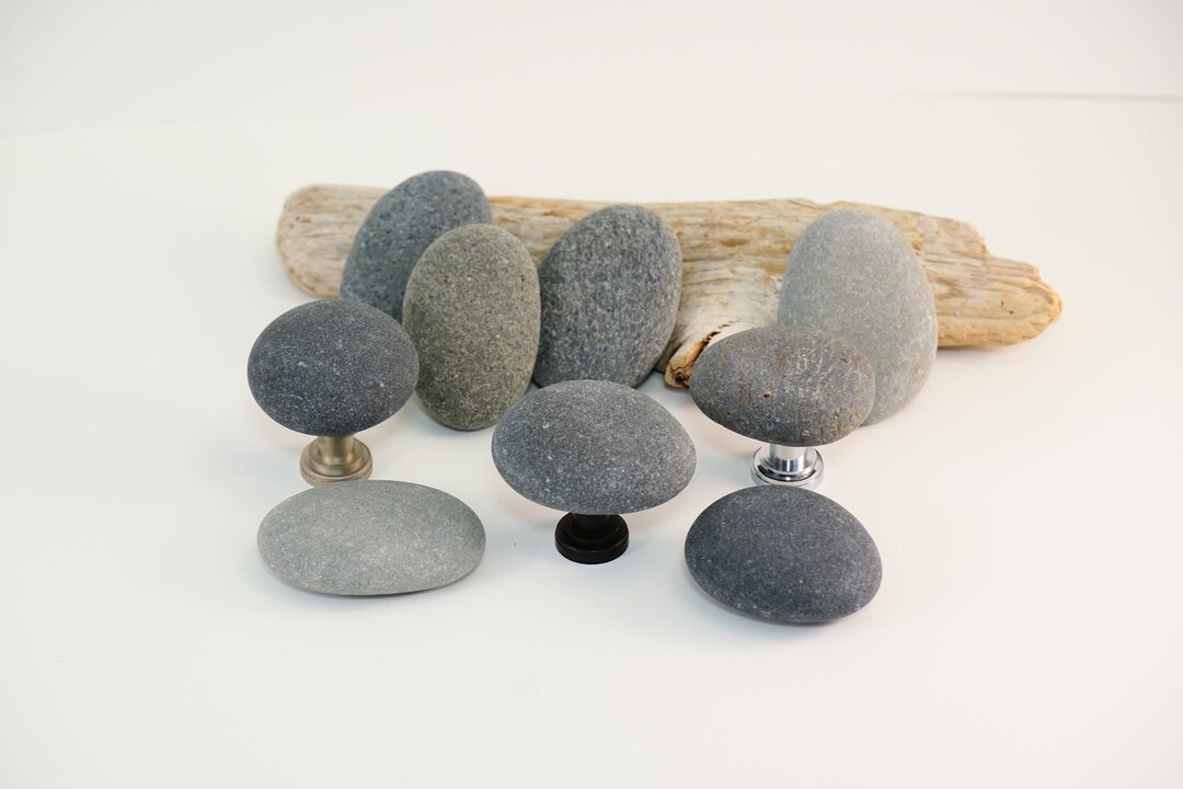 Set of 10 - Stone Cabinet Knobs Beach Cabinet Knobs - Choose Your Hardware - Etsy