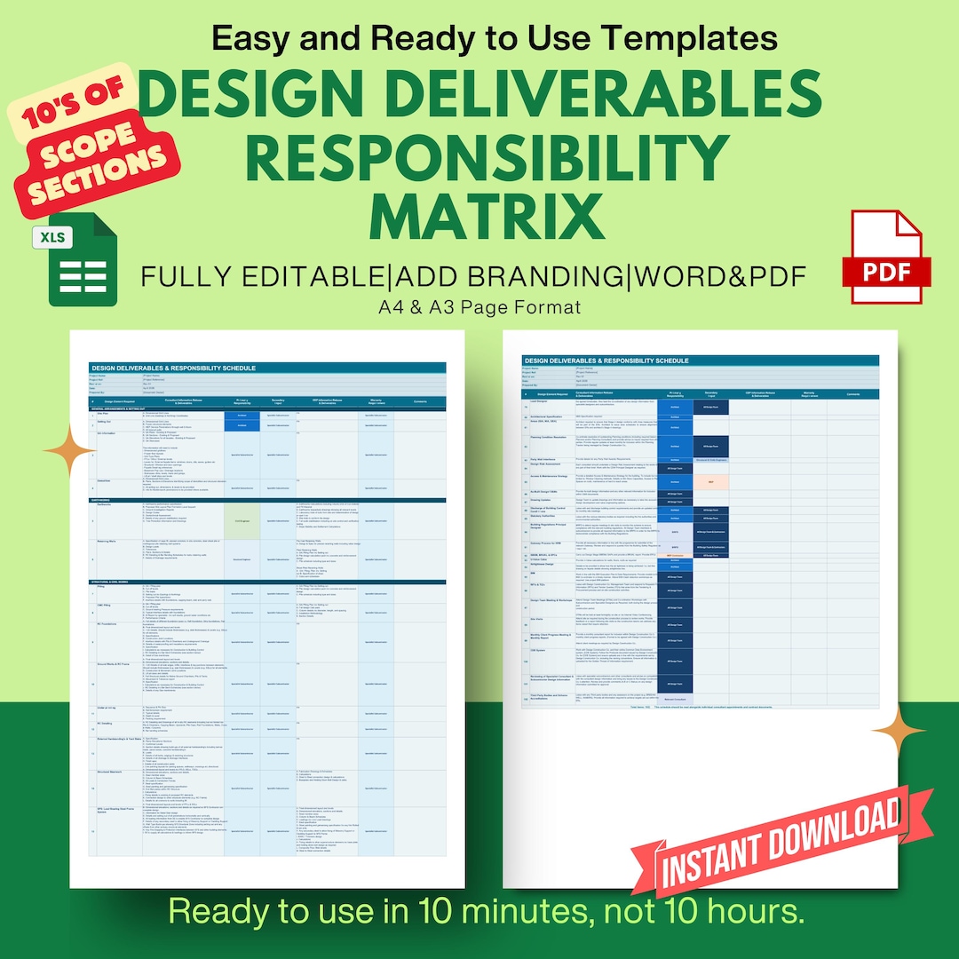 Design Responsibility Matrix | Construction Design Management ...