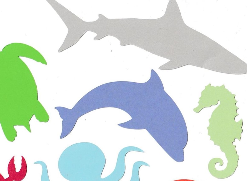 Ocean Sea Life Animals Dolphin, Turtle, Shark, Fish, Crab, Beach 28pcs ...