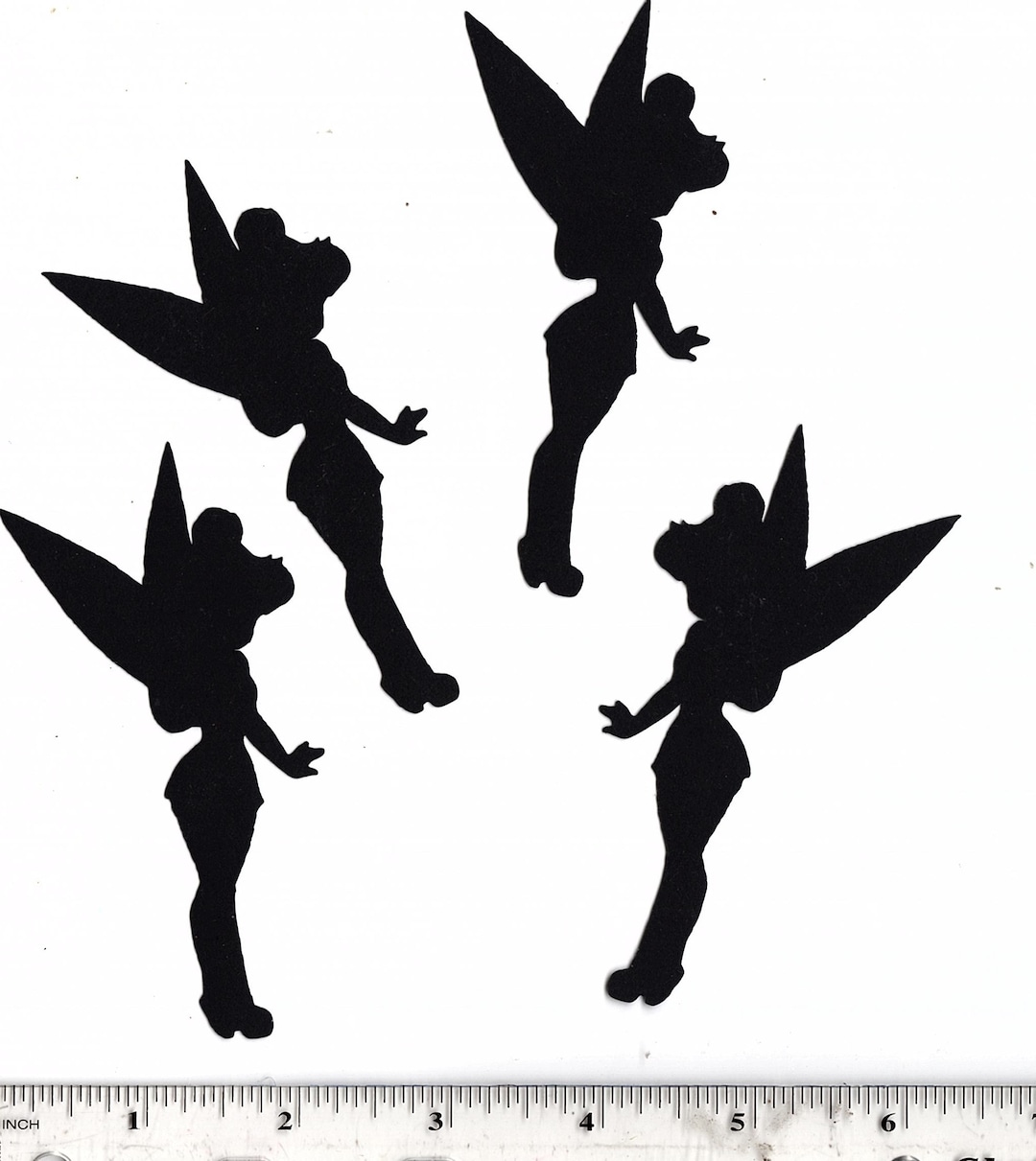 Black Silhouette Fairy Tinkerbell Inspired Paper Cut Outs Cutouts ...