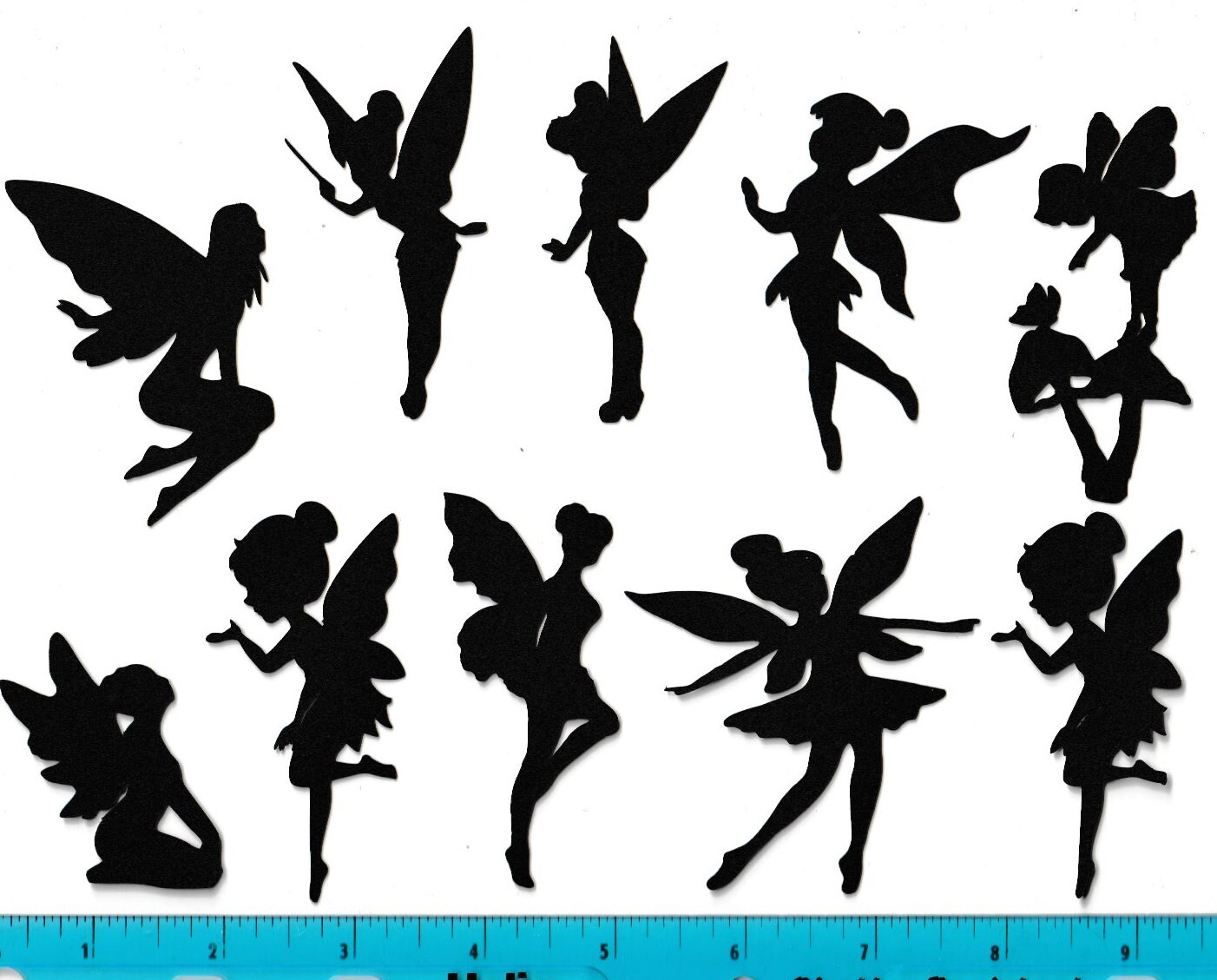 20 Black Silhouette Fairy Fairies Paper Cut Outs Cutouts Shapes 2 - Etsy
