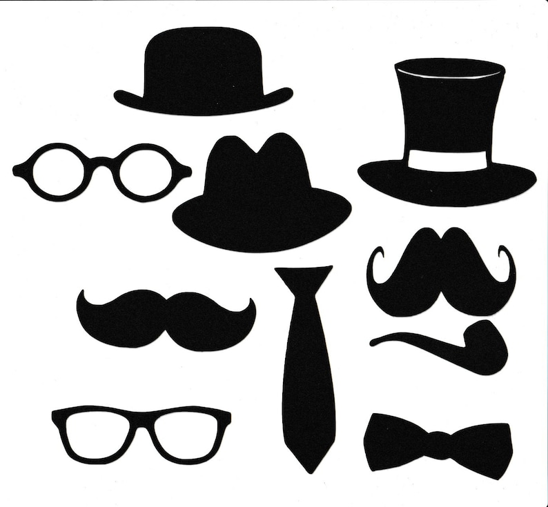 20 Mustache Spy Photo Prop Paper Cut Outs, Cutouts, Paper Die Cuts - Etsy