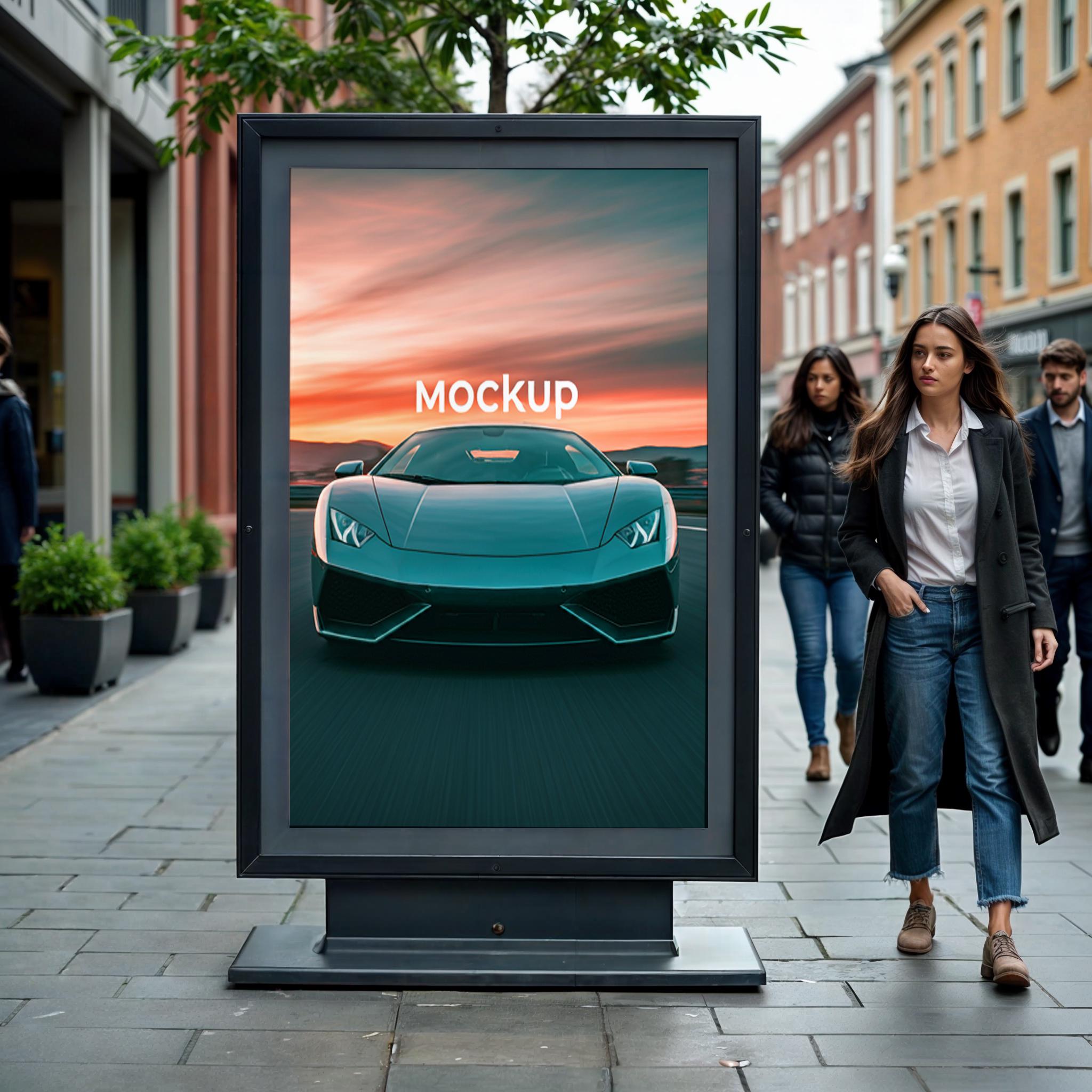 Poster Mockup, Billboard Mockup, Sign Mockup, Flag Mockup, Information ...