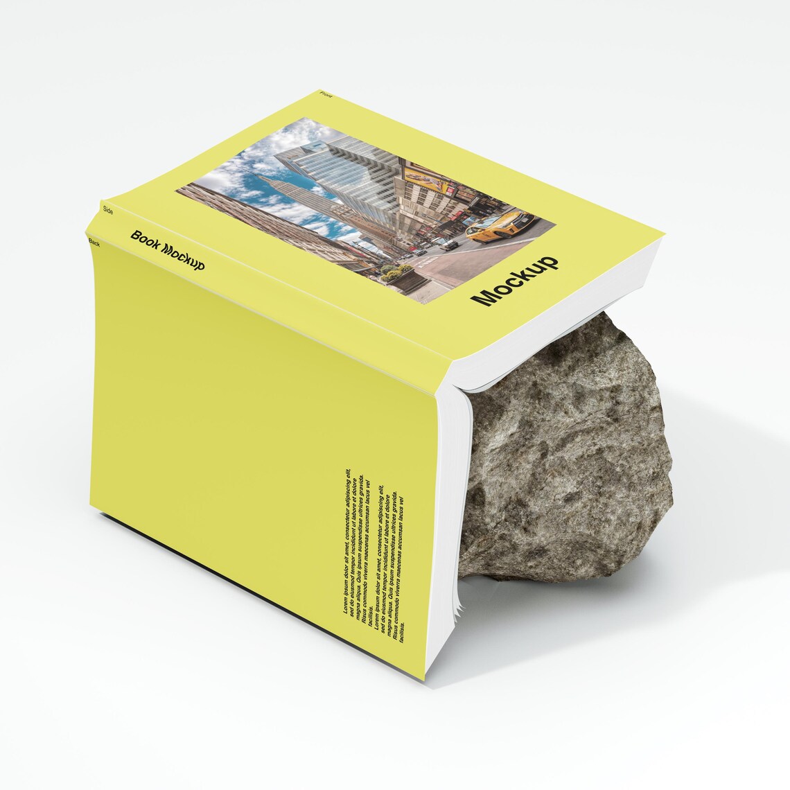 Book on Stone Mockup, Soft Cover Book Mockup, Book Cover Mockup, Cover ...