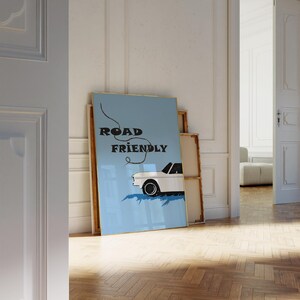 Retro Car Poster | Digital Printable Wall Art | Road Friendly Car ...